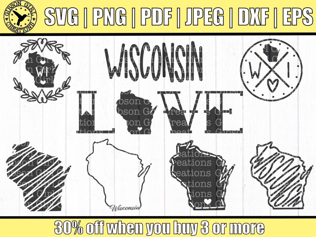 Wisconsin Svg | Wisconsin Svg Bundle | WI Svg | Wisconsin State Bundle ...
