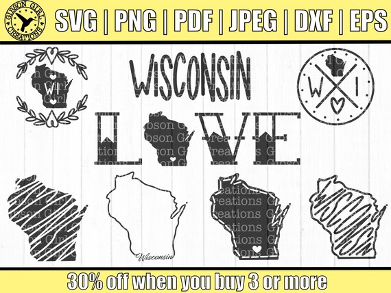 Wisconsin Svg Wisconsin Svg Bundle WI Svg Wisconsin - Etsy