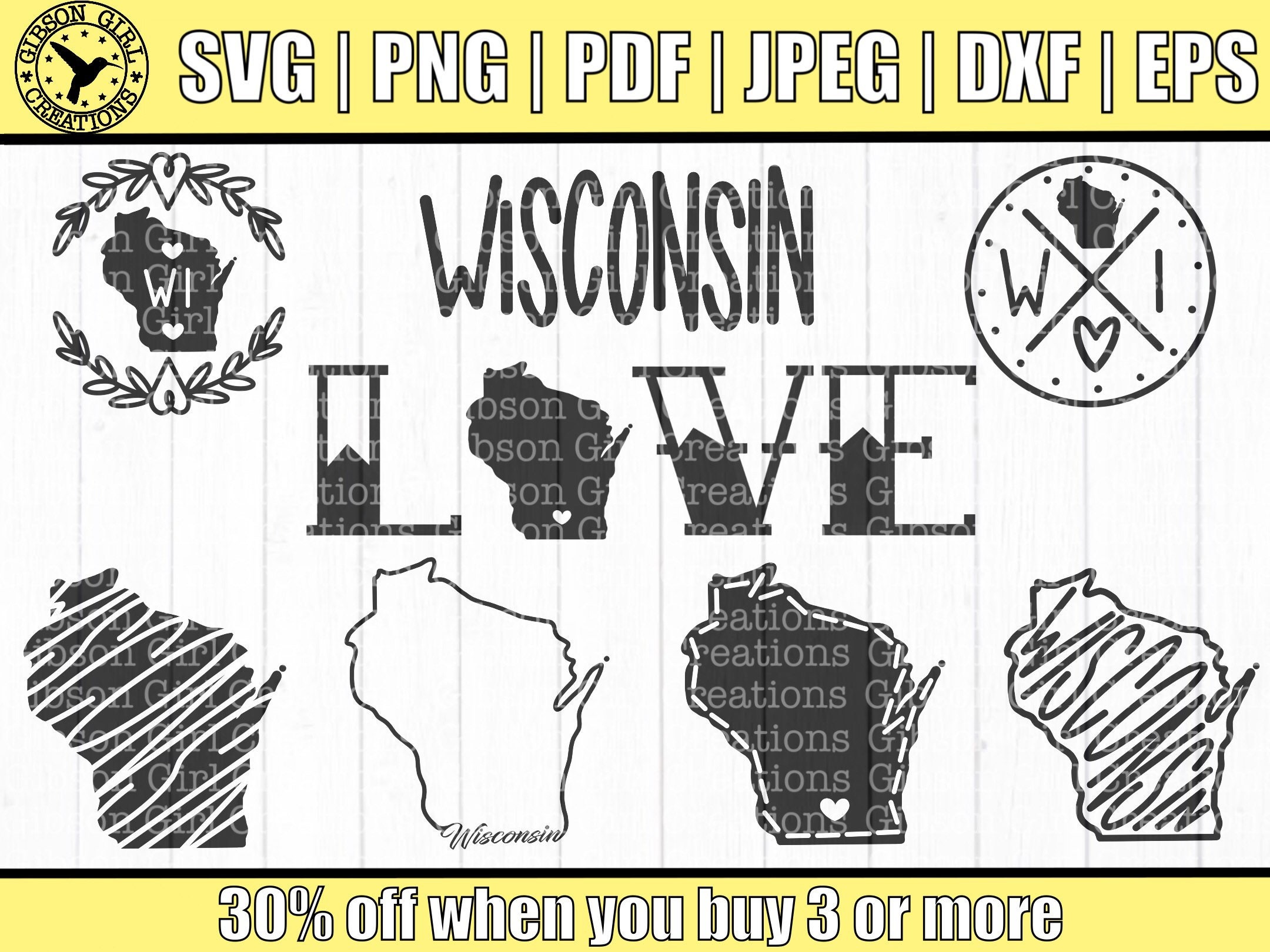 Wisconsin Svg Wisconsin Svg Bundle WI Svg Wisconsin - Etsy
