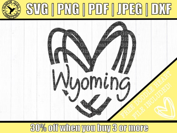 Wyoming Svg Wyoming Heart Svg WY Svg Wyoming State Svg - Etsy