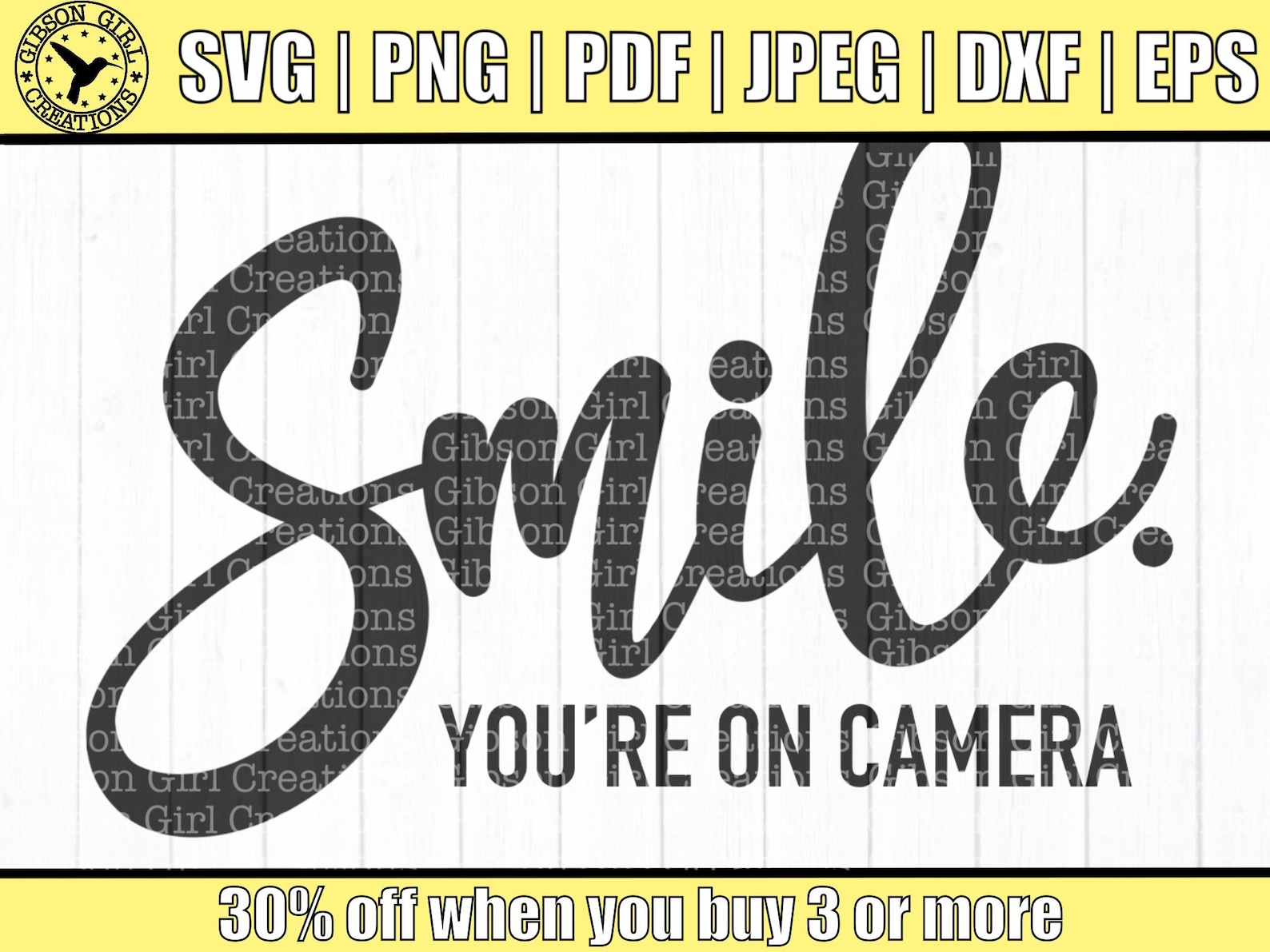 Cctv Svg Cctv Cut File Smile You're on Camera - Etsy