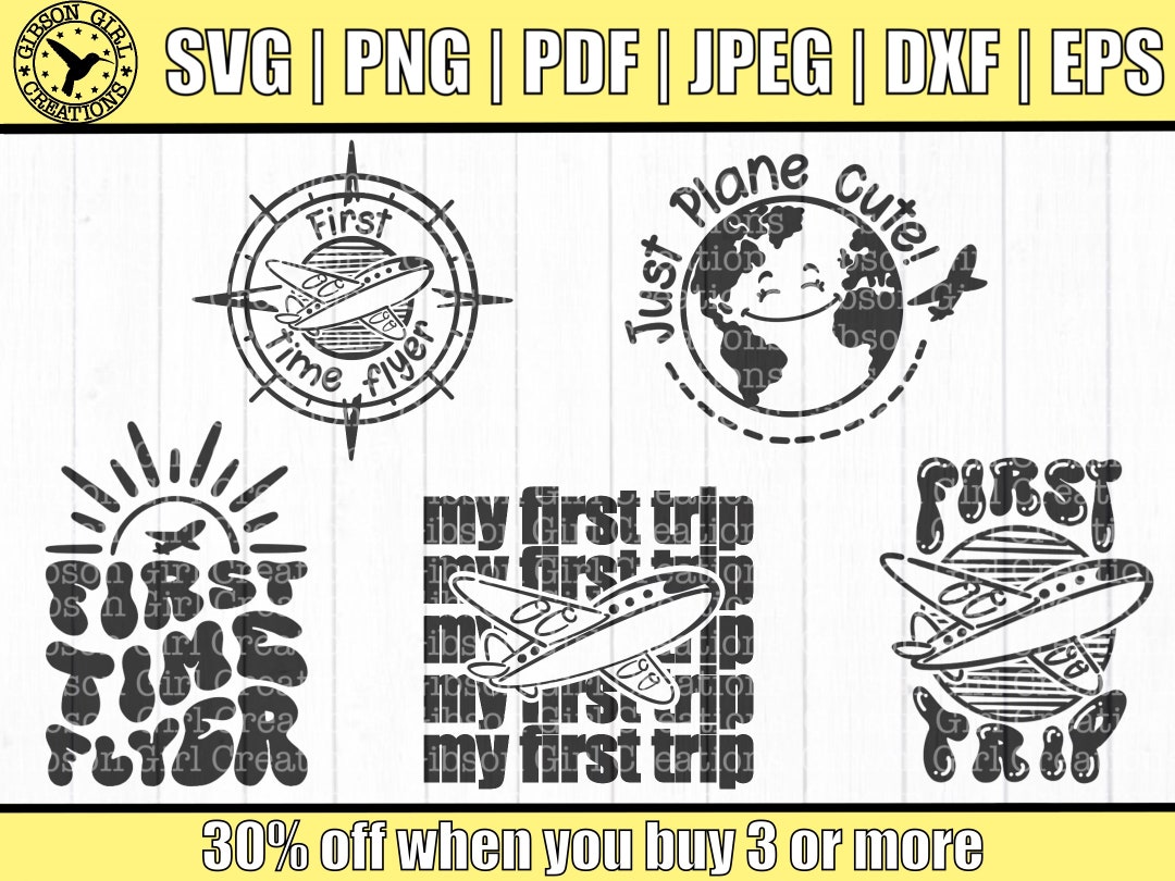 First Time Flyer Svg for Cricut | First Trip Svg for Vacation | First ...