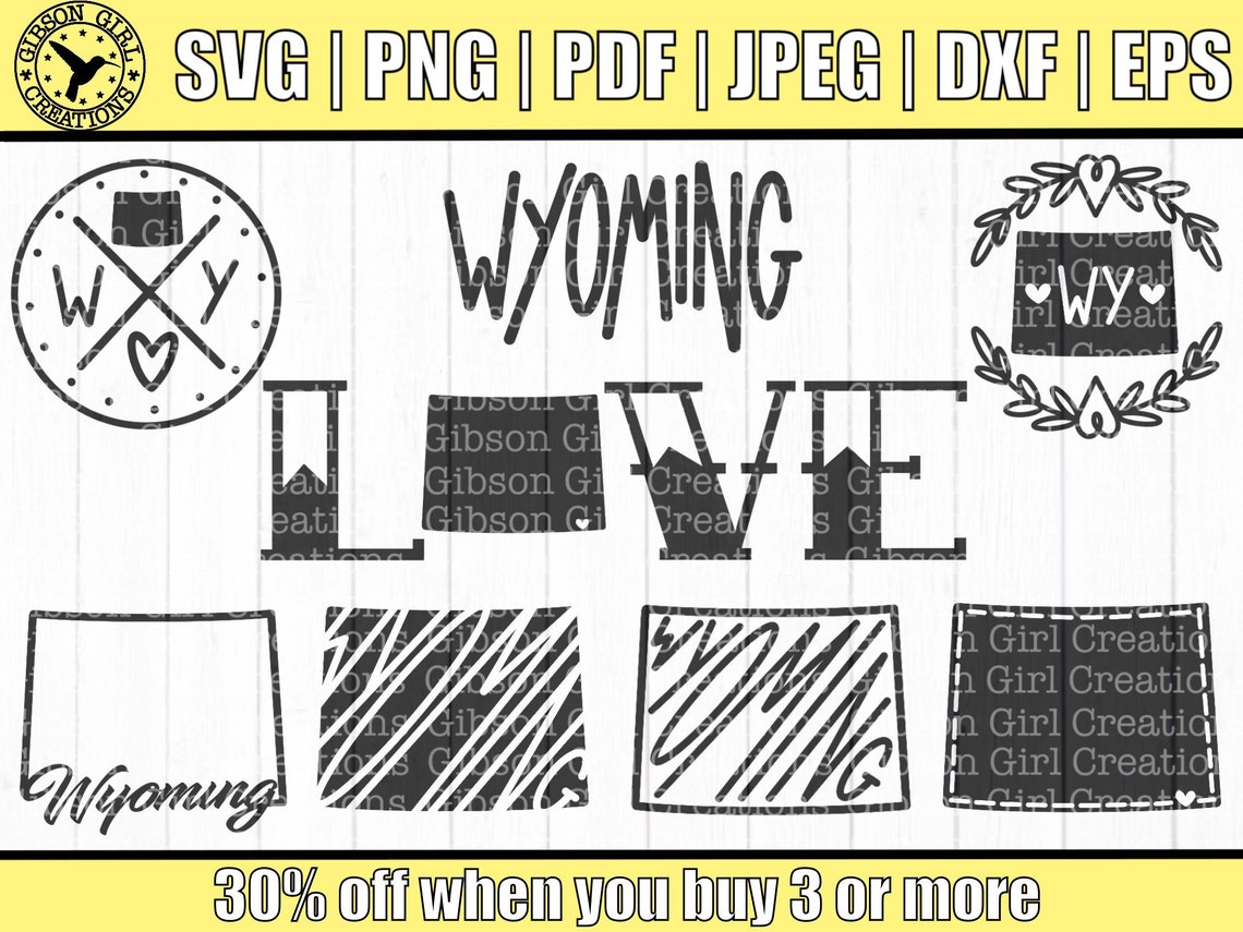 Wyoming Svg Wyoming Svg Bundle WY Svg Wyoming State | Etsy