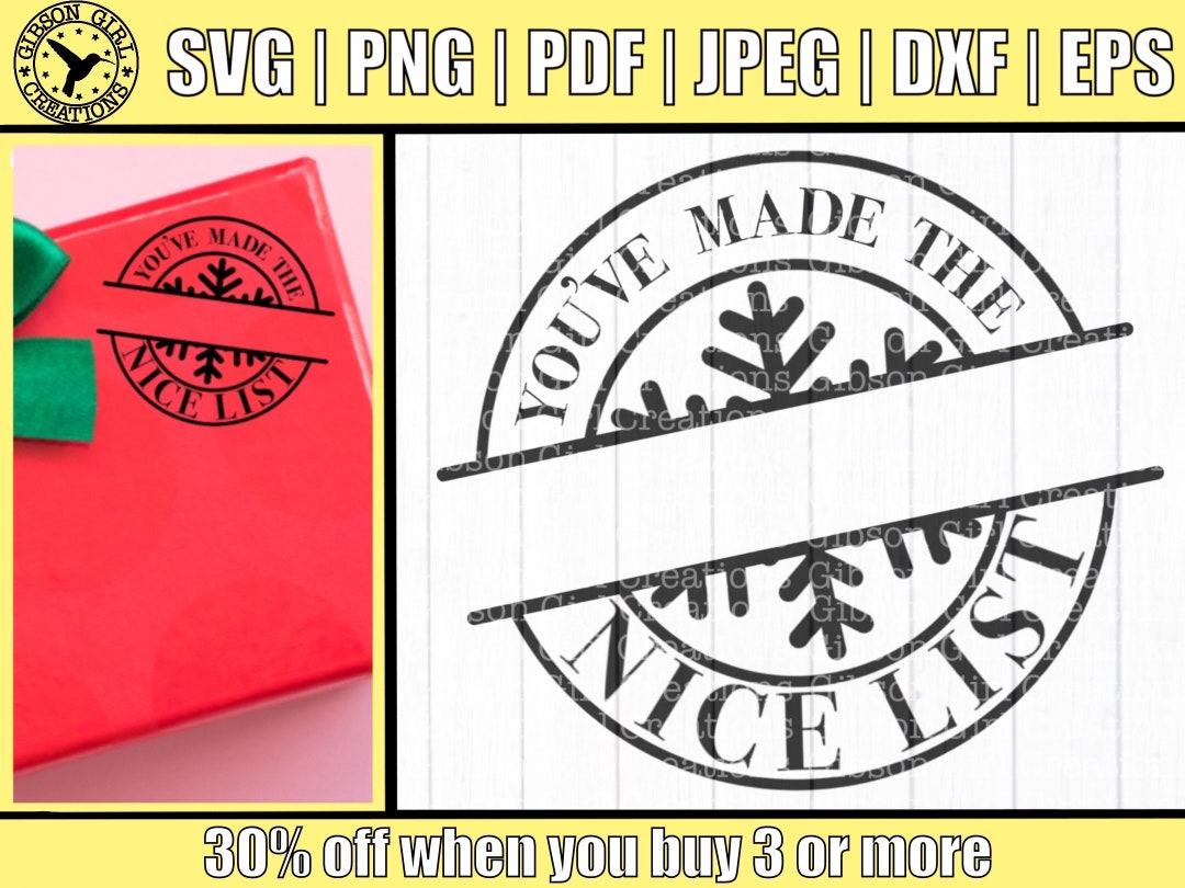 Nice List Svg | Christmas Nice List Svg | Christmas Stamp Svg ...