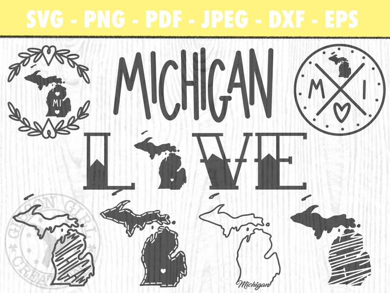 Michigan Svg Bundle Hand Drawn Michigan Svg Michigan Home - Etsy
