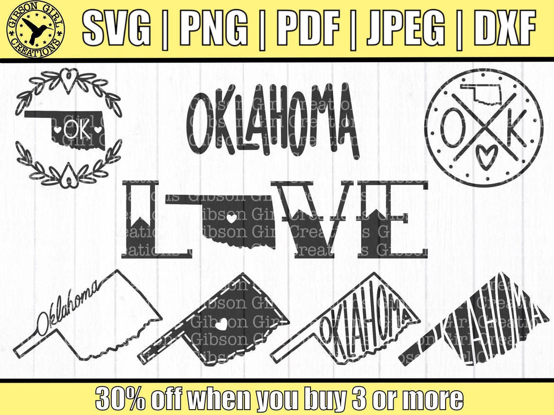 Oklahoma Svg Oklahoma Svg Bundle OK Svg Oklahoma State | Etsy