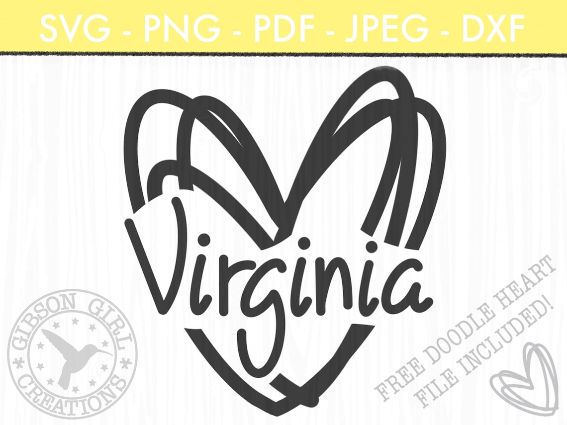 Virginia Svg Virginia Heart Svg VA Svg Virginia State - Etsy