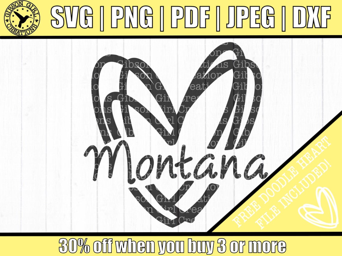 Montana Svg Montana Heart Svg MT Svg Montana State Svg - Etsy