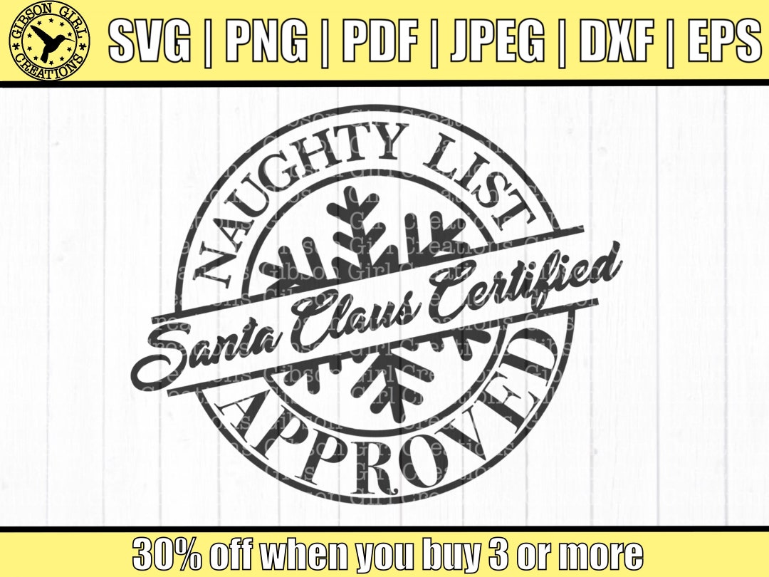 Naughty List Svg | Christmas Svg | Christmas Stamp Svg | Cut File for ...