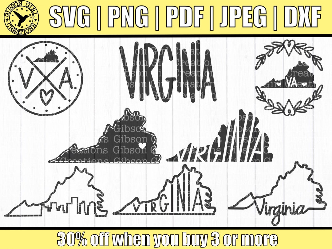 Virginia Svg | Virginia Svg Bundle | VA Svg | Virginia State Bundle Svg ...