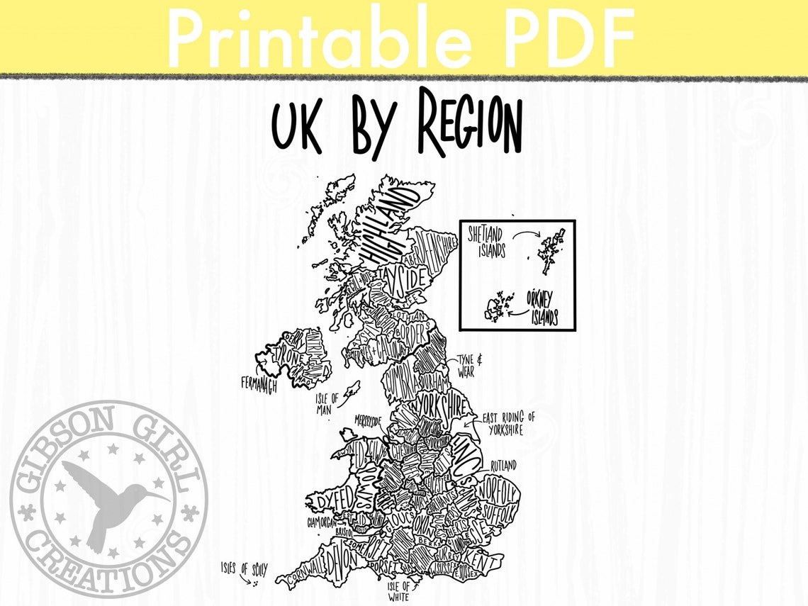 UK Postcode Etsy Sales Map Labelled Postcodes Travel Map | Etsy