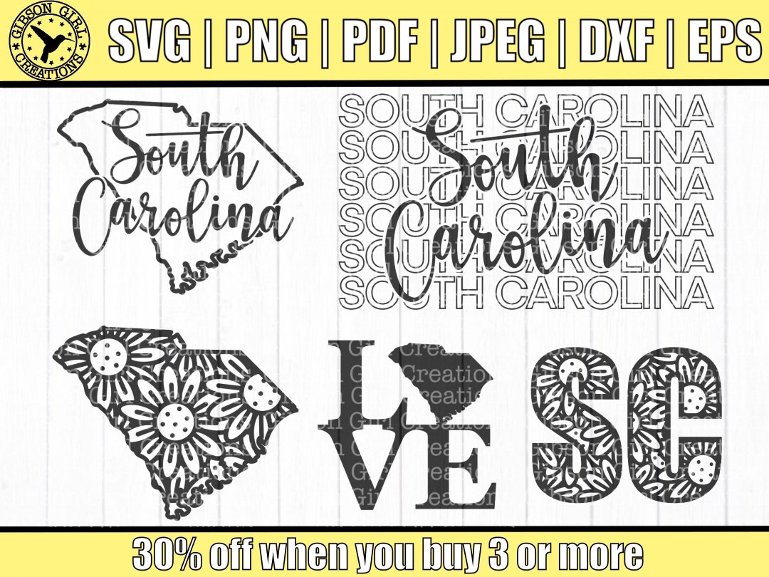 South Carolina Svg | South Carolina Svg Bundle | South Carolina Cut ...