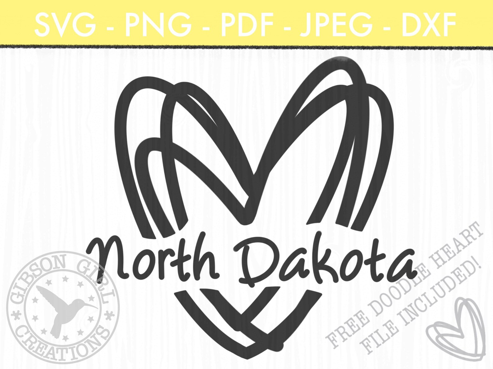 North Dakota Svg | North Dakota Heart Svg | ND Svg | North Dakota State ...