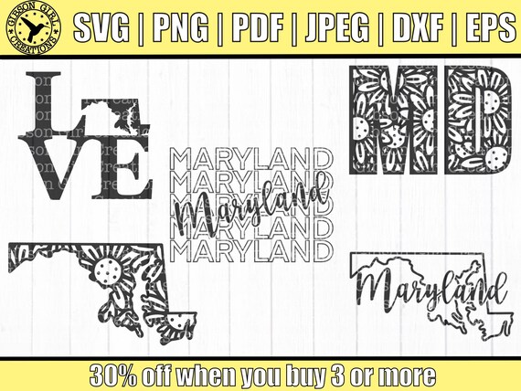 Maryland Svg Maryland Svg Bundle Maryland Cut Files MD | Etsy