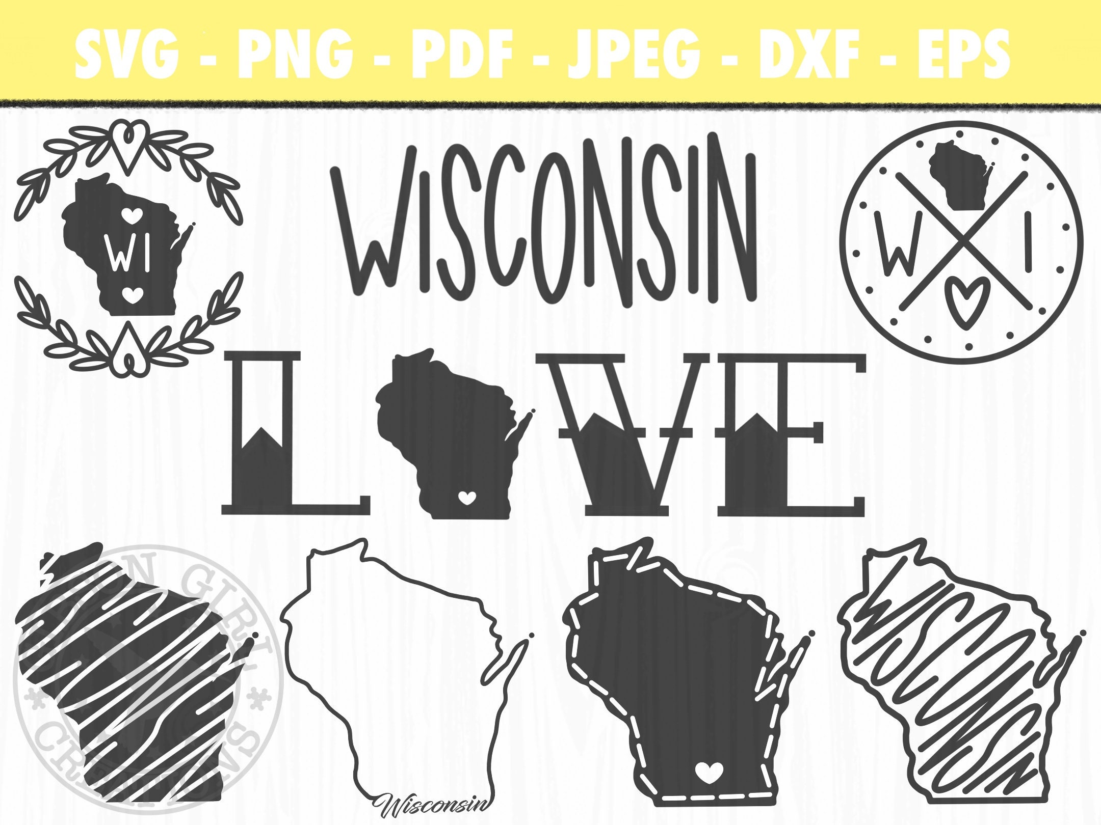 Wisconsin Svg Wisconsin Svg Bundle WI Svg Wisconsin - Etsy