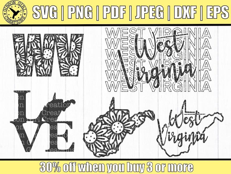 West Virginia Svg Bundle for Cricut West Virginia Designs - Etsy