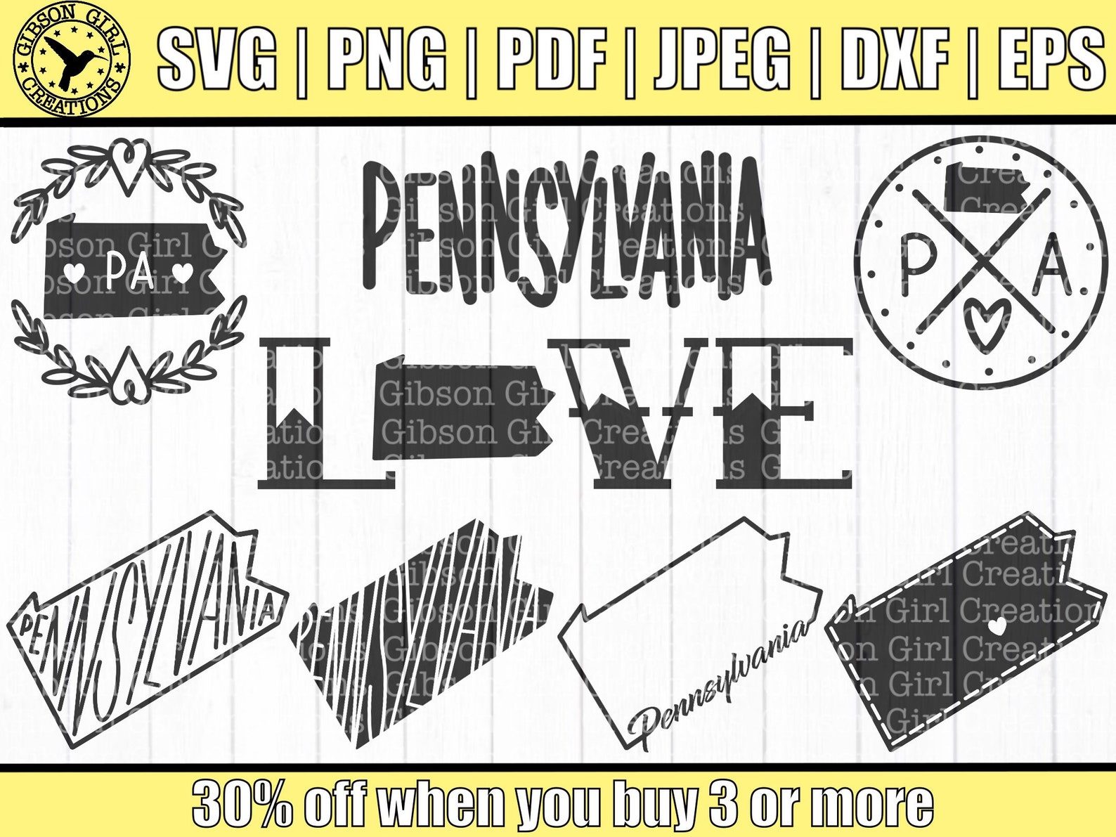 Pennsylvania Svg Bundle for Cricut Pennsylvania Designs for - Etsy