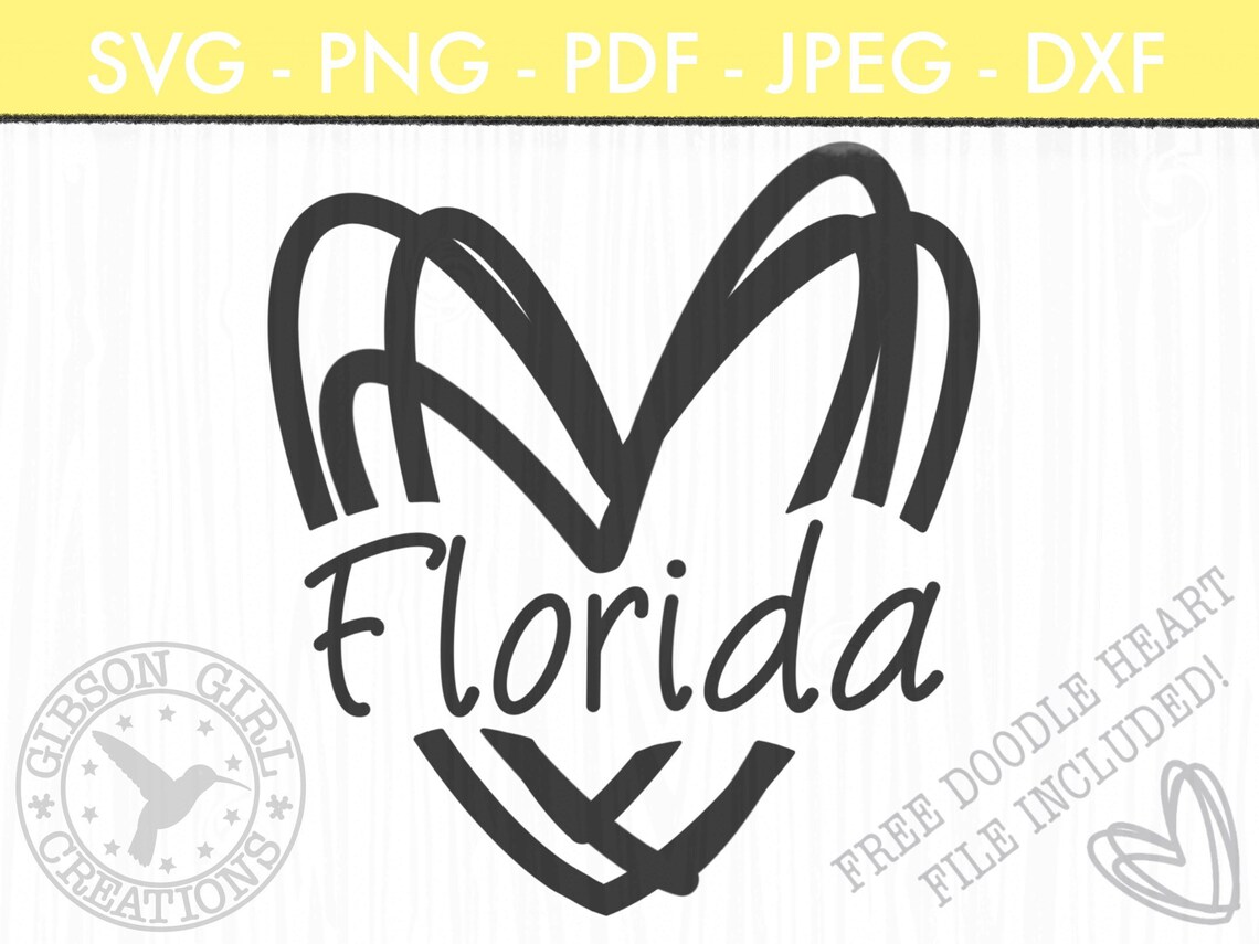 Florida Svg | Florida Heart Svg | FL Svg | Florida State Svg | State ...