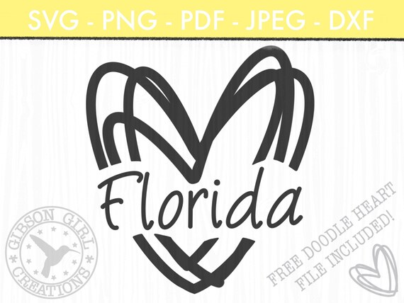 Florida Svg Florida Heart Svg FL Svg Florida State Svg | Etsy