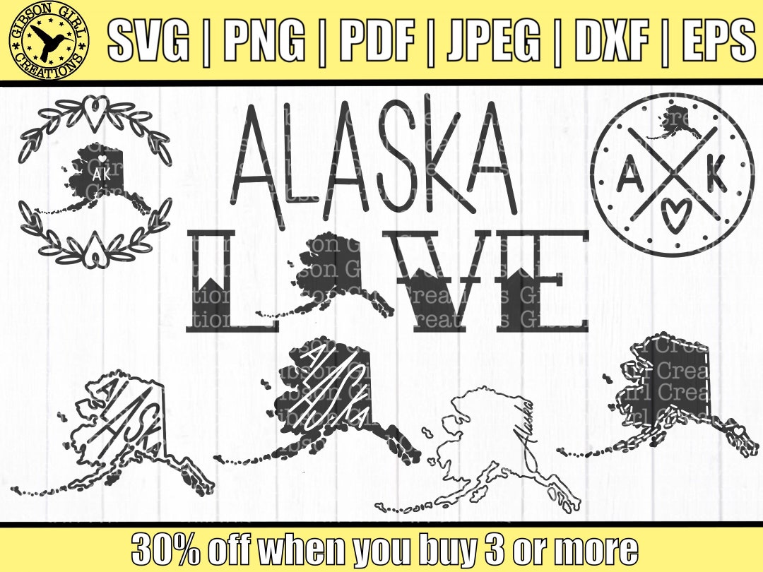 Alaska Svg | Alaska Svg Bundle | AK Svg | Alaska State Bundle Svg ...