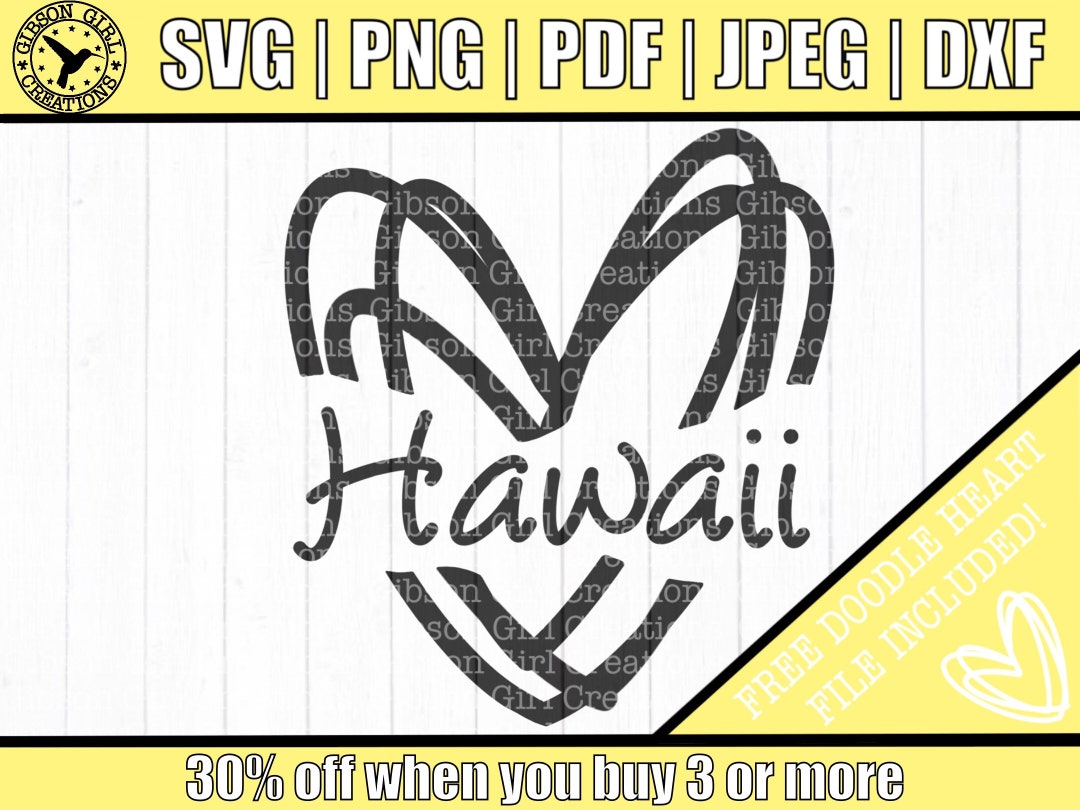 Hawaii Svg | Hawaii Heart Svg | HI Svg | Hawaii State Svg | State Svg ...