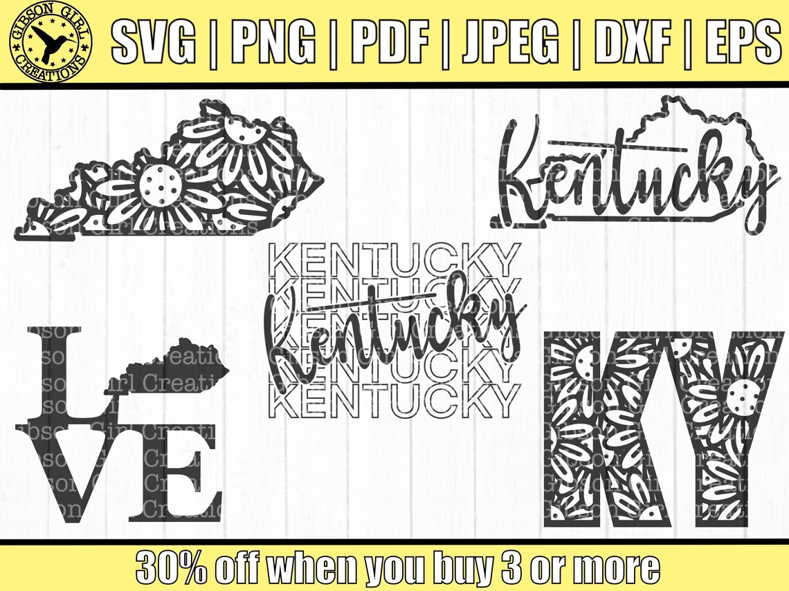 Kentucky Svg Kentucky Svg Bundle Kentucky Cut Files KY | Etsy