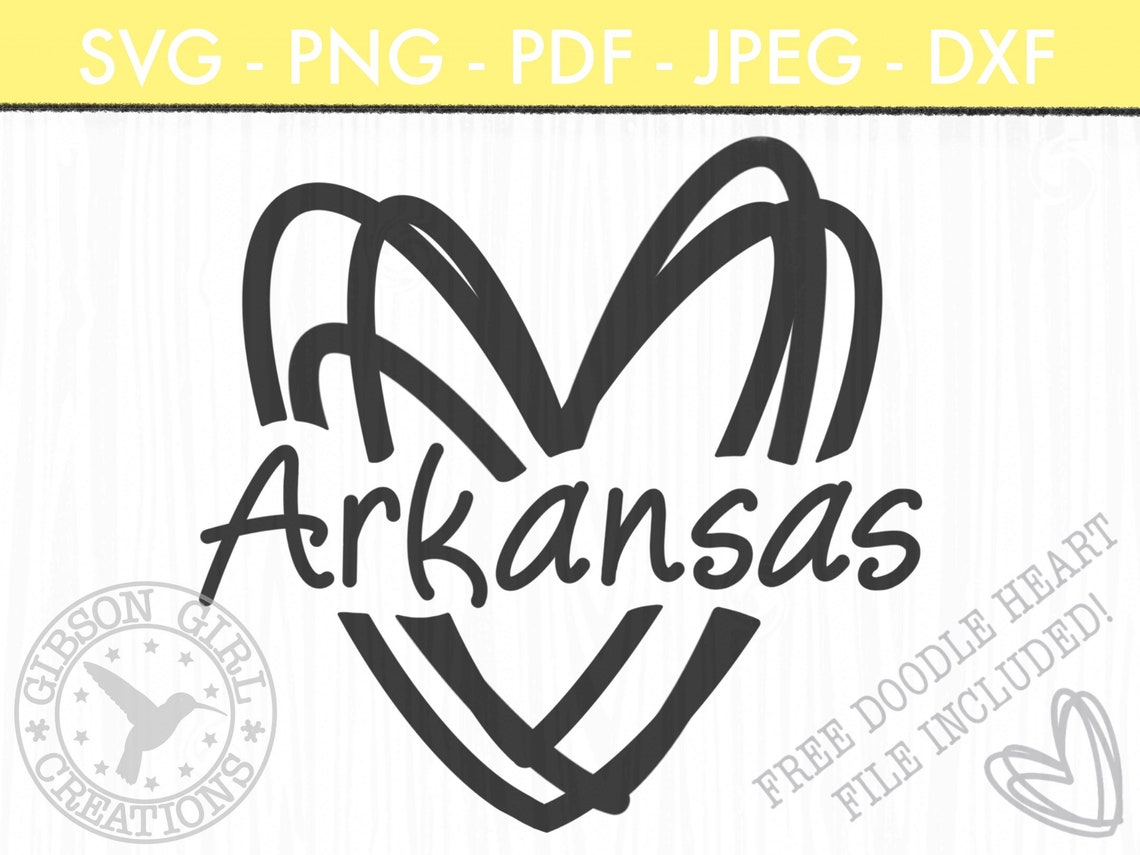 Arkansas Svg Arkansas Heart Svg AR Svg Arkansas State - Etsy Canada