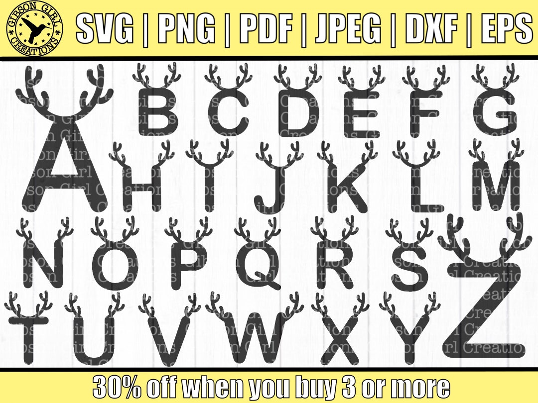 Reindeer Alphabet Svg Alphabet Svg Christmas Svg - Etsy