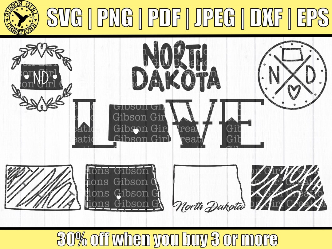 North Dakota Svg | North Dakota Svg Bundle | ND Svg | North Dakota ...
