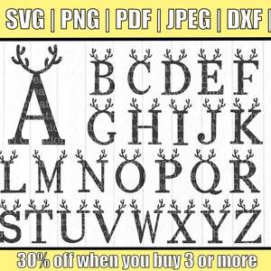 Reindeer Alphabet Svg | Alphabet Svg | Christmas Svg | Alphabet Cut ...