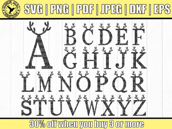 Reindeer Alphabet Svg Alphabet Svg Christmas Svg - Etsy
