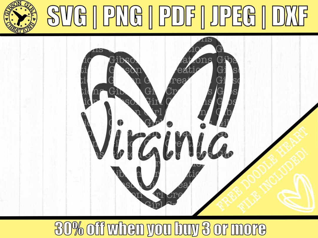 Virginia Svg | Virginia Heart Svg | VA Svg | Virginia State Svg | State ...