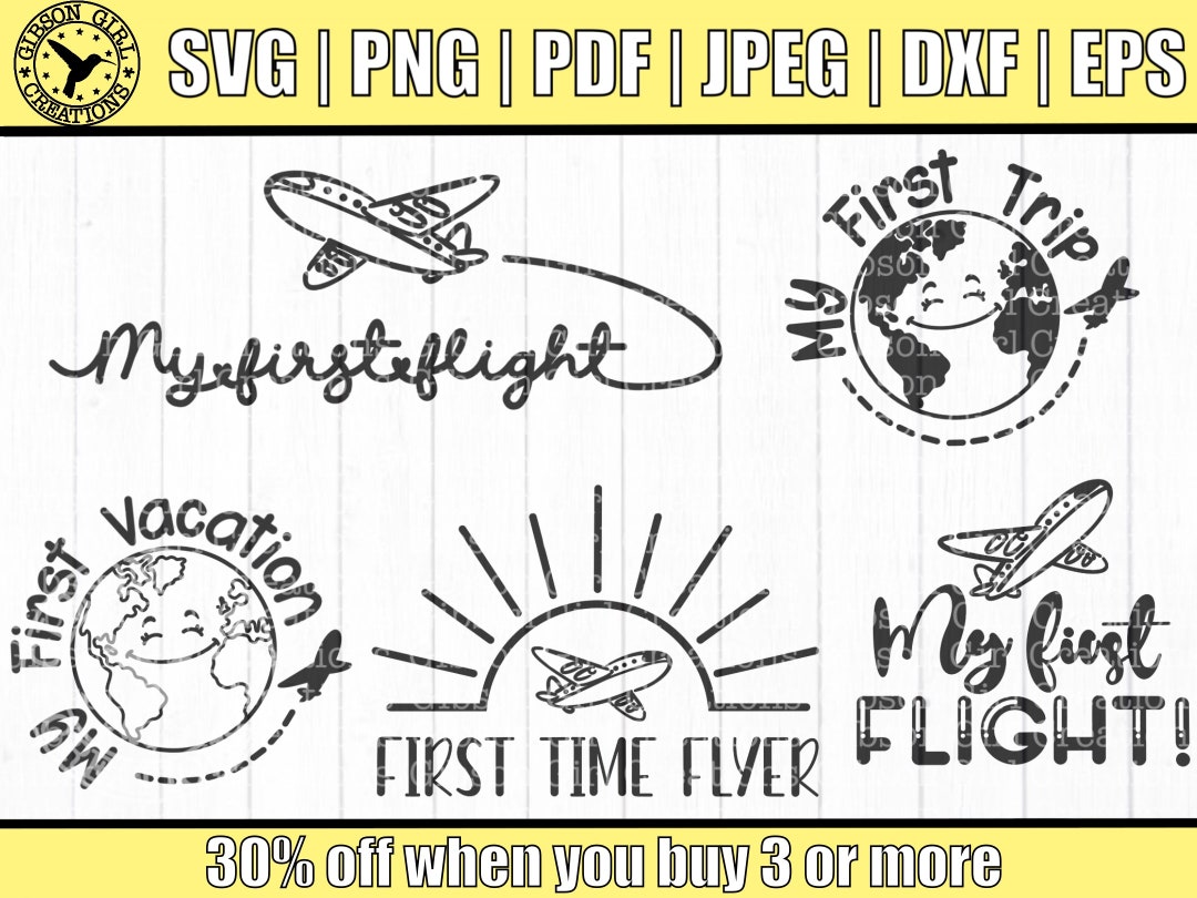 My First Flight Svg for Cricut | First Trip Svg for Vacation | First ...