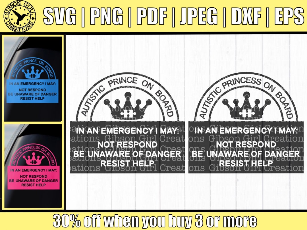 Autistic Child on Board Svg | Autistic Princess on Board | Autistic ...