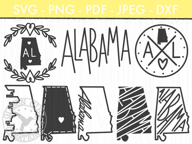 Alabama Svg Alabama Svg Bundle AL Svg Alabama State | Etsy