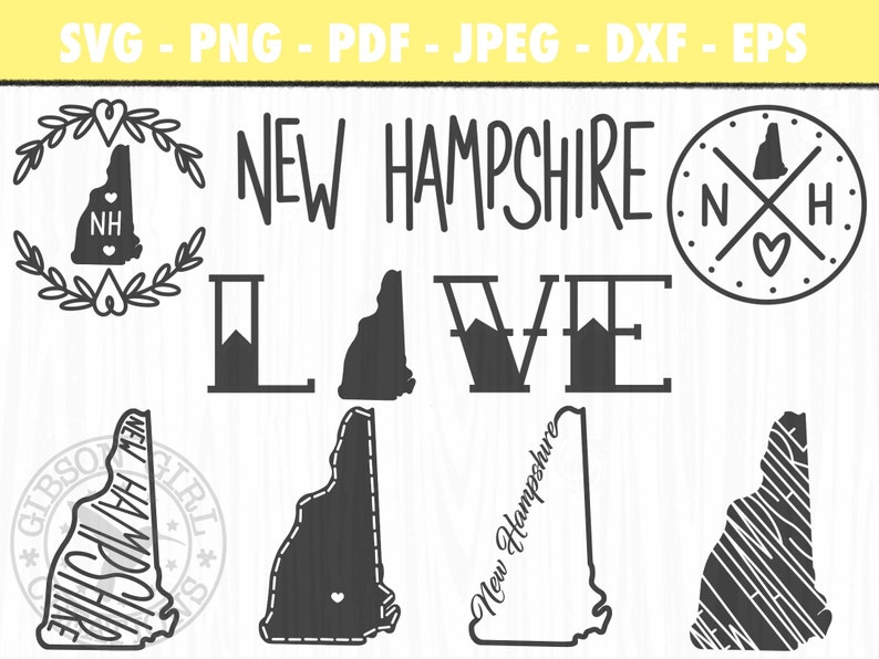 New Hampshire Svg / New Hampshire Svg Bundle / NH Svg / New Hampshire ...