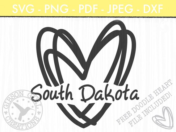 South Dakota Svg South Dakota Heart Svg SD Svg South | Etsy