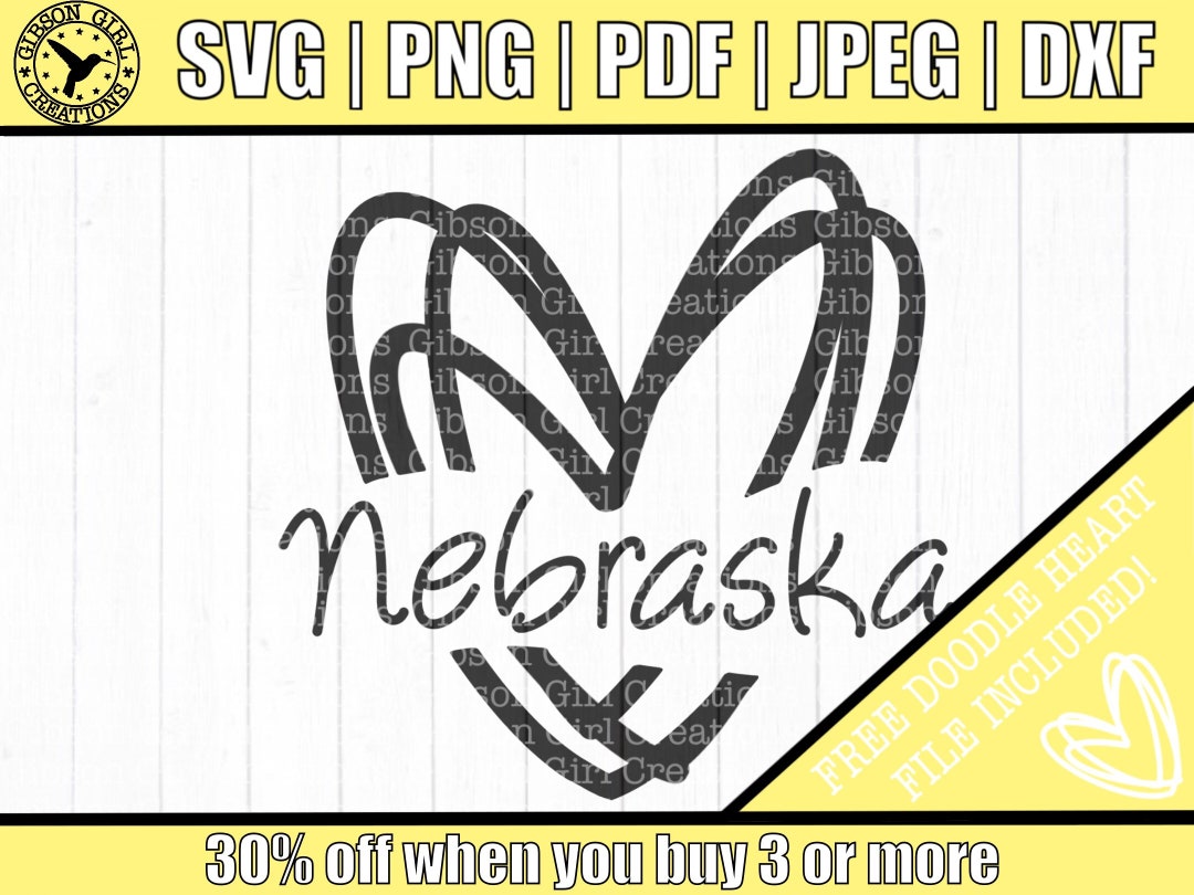 Nebraska Svg | Nebraska Heart Svg | NE Svg | Nebraska State Svg | State ...