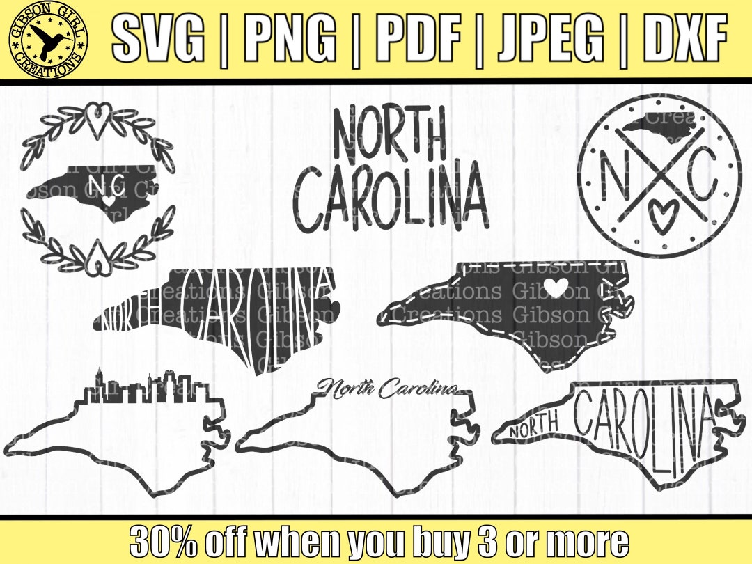 North Carolina Svg | North Carolina Svg Bundle | NC Svg | North ...