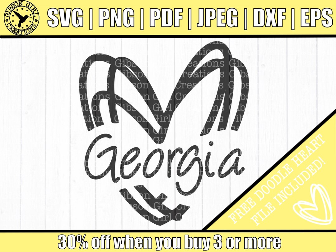 Georgia Svg | Georgia Heart Svg | GA Svg | Georgia State Svg | State ...