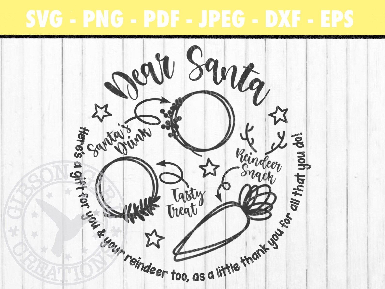 Round Christmas Eve Tray Svg | Round Santa Tray Svg | Santa Board Svg ...