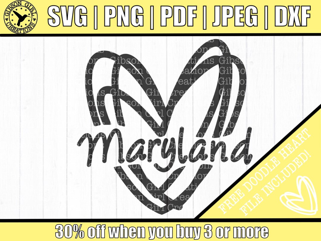 Maryland Svg | Maryland Heart Svg | MD Svg | Maryland State Svg | State ...