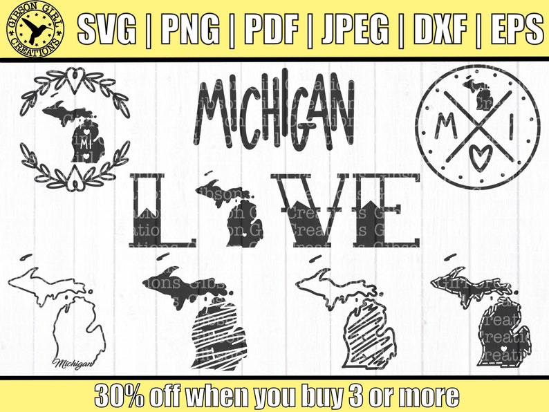 Michigan Svg Bundle Hand Drawn Michigan Svg Michigan Home - Etsy