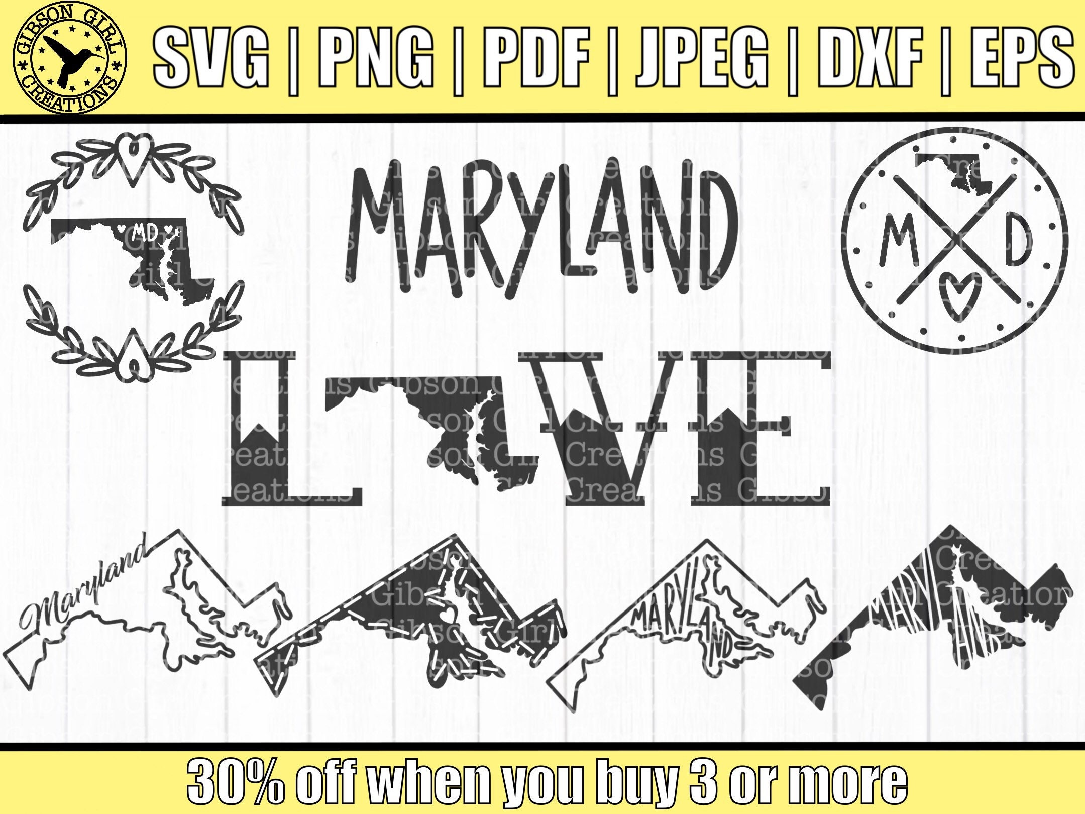 Maryland Svg Maryland Svg Bundle MD Svg Maryland State - Etsy