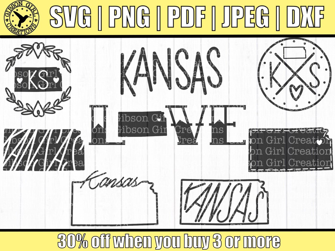 Kansas Svg Kansas Svg Bundle KS Svg Kansas State Bundle - Etsy