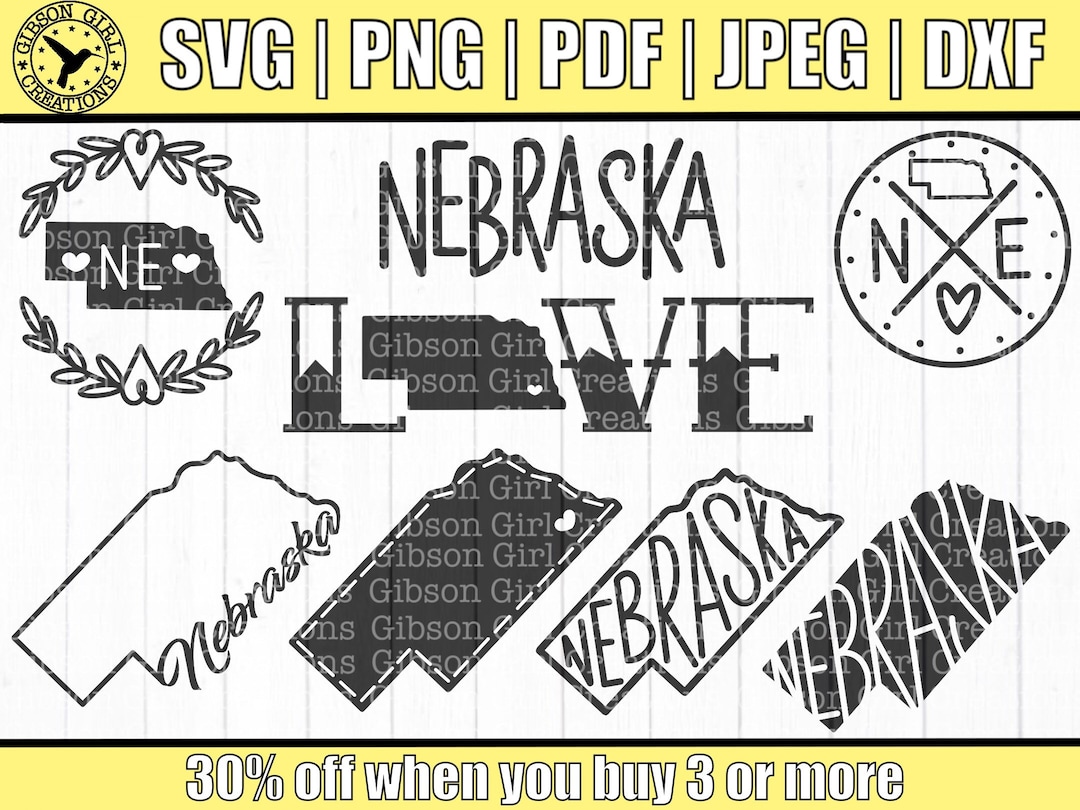 Nebraska Svg Bundle | Hand Drawn Nebraska Svg | Nebraska Home Decor Svg ...