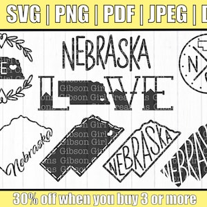 Nebraska Svg Bundle | Hand Drawn Nebraska Svg | Nebraska Home Decor Svg ...