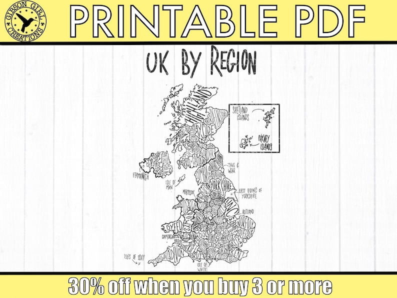 UK Postcode Etsy Sales Map Labelled Postcodes Travel Map - Etsy