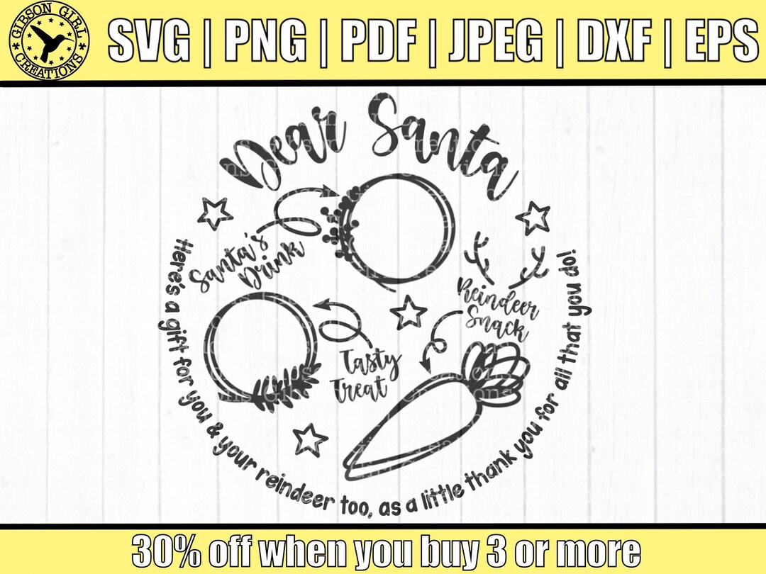 Round Christmas Eve Tray Svg | Round Santa Tray Svg | Santa Board Svg ...