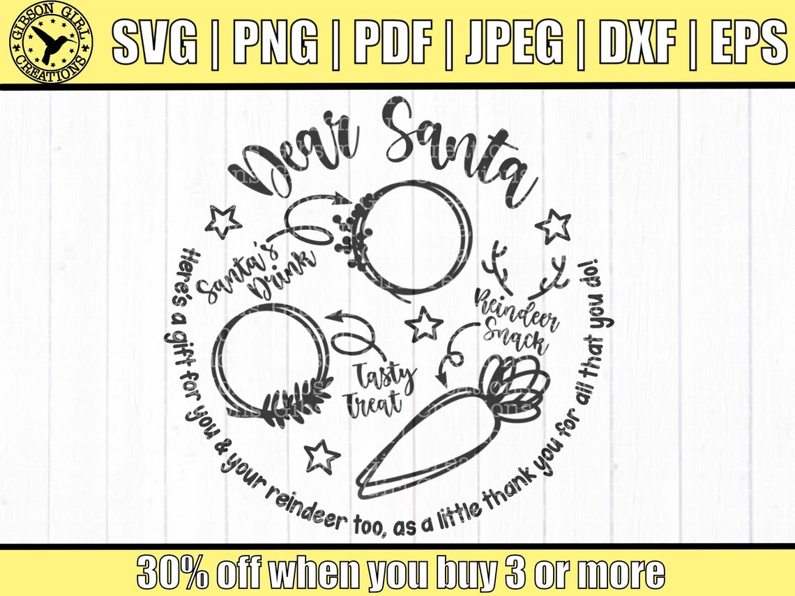 Round Christmas Eve Tray Svg | Round Santa Tray Svg | Santa Board Svg ...